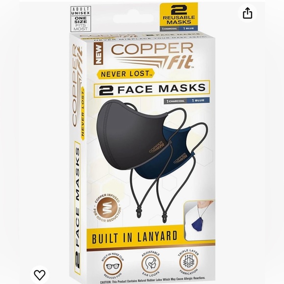 Copper Fit | Accessories | Copper Fit Never Lost 2 Face Masks With ...